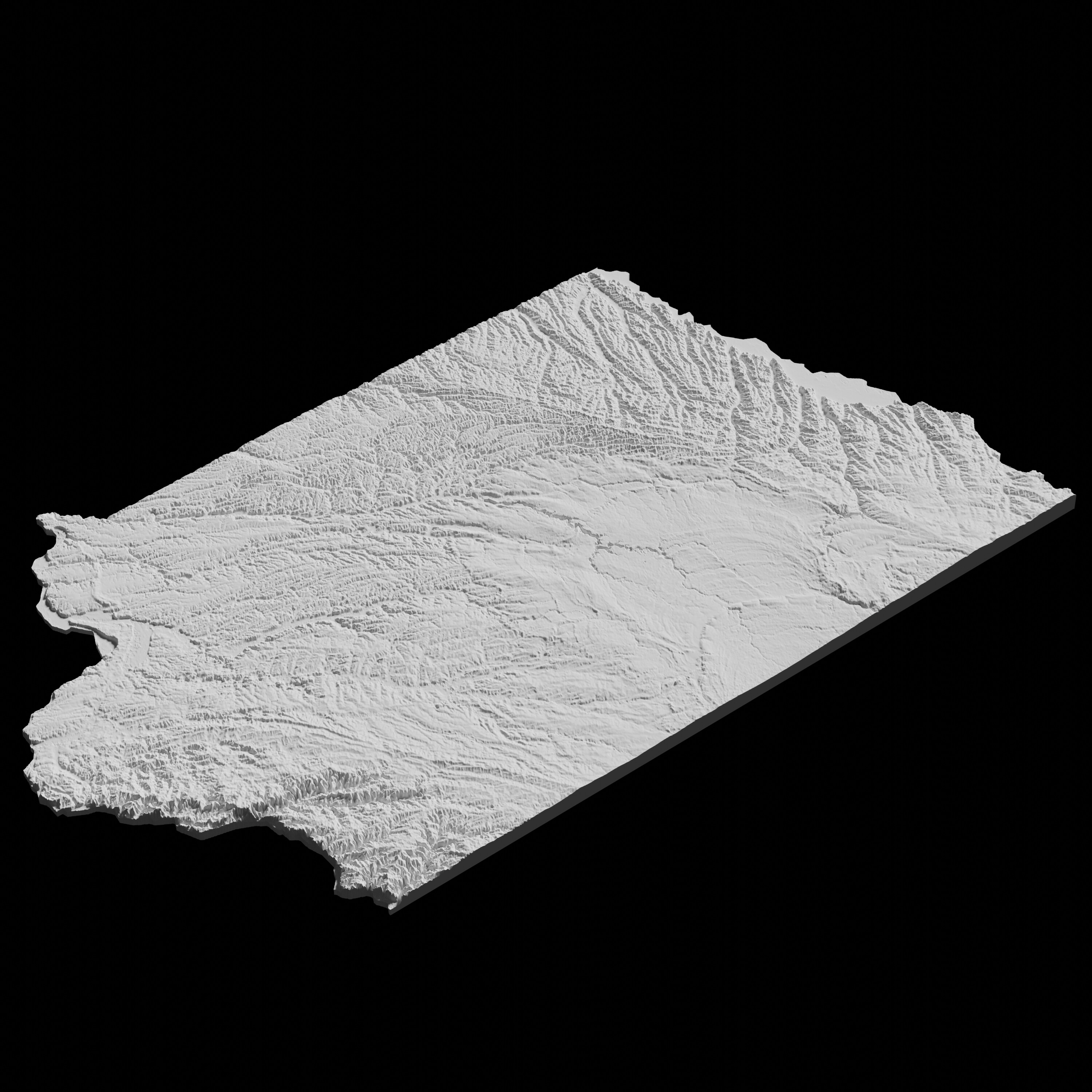 USA State of Iowa Topographic Map - 3D Terrain by Codingry