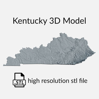 USA State of Kentucky Topographic Map - 3D Terrain by Codingry