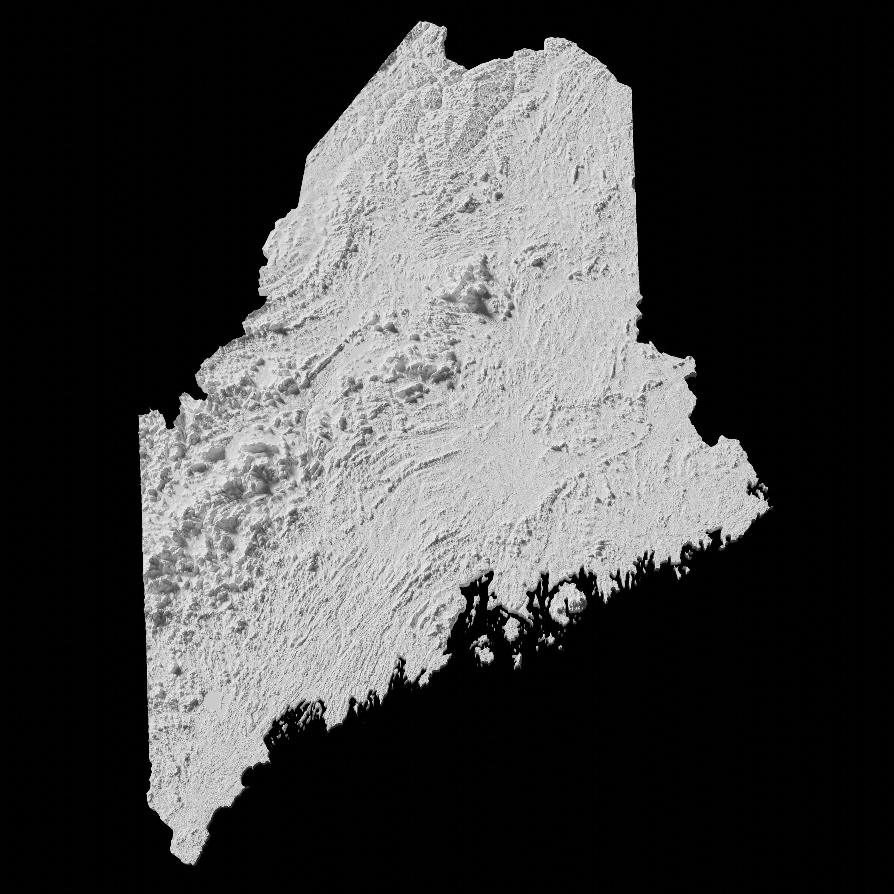 USA State of Maine Topographic Map - 3D Terrain by Codingry