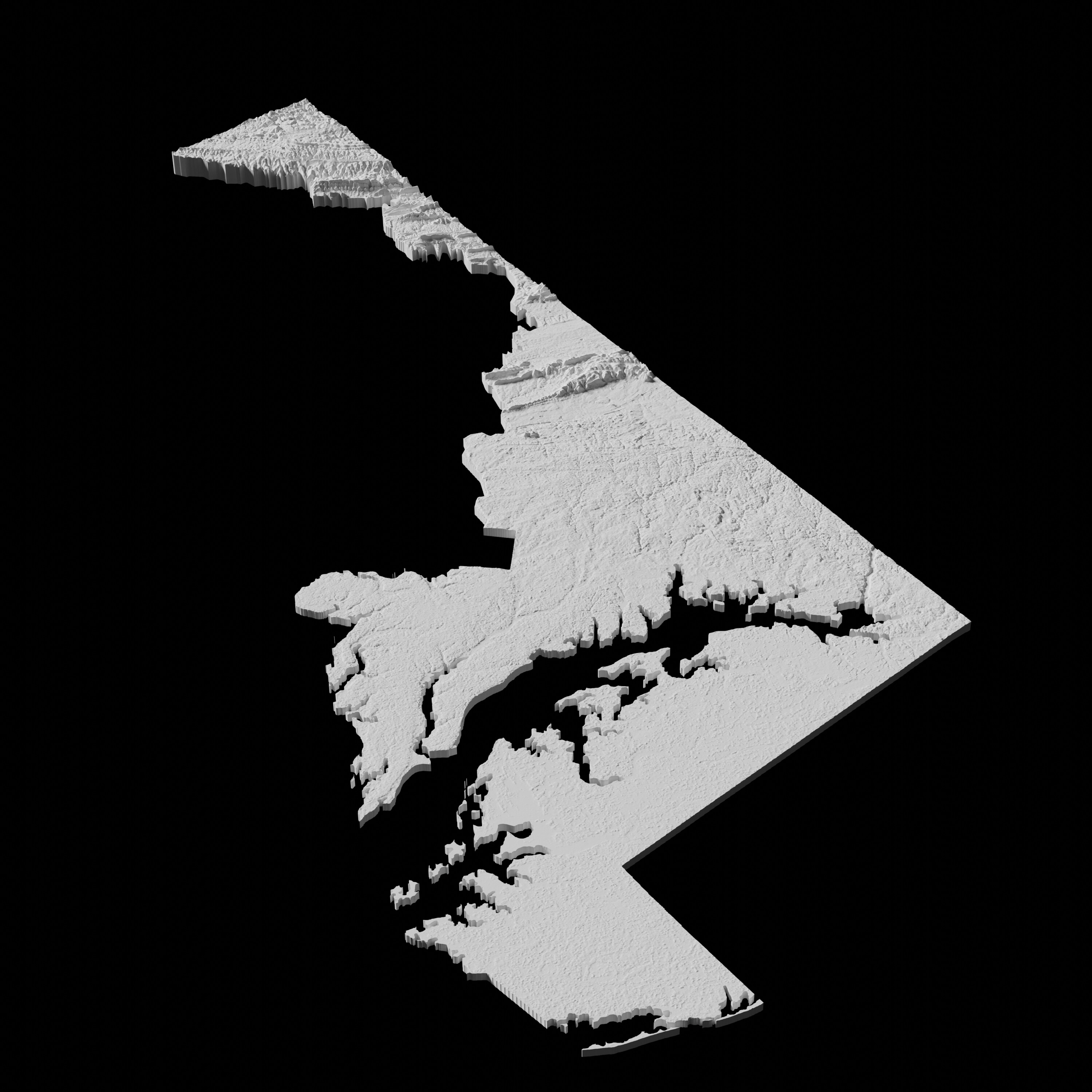 USA State of Maryland Topographic Map - 3D Terrain by Codingry