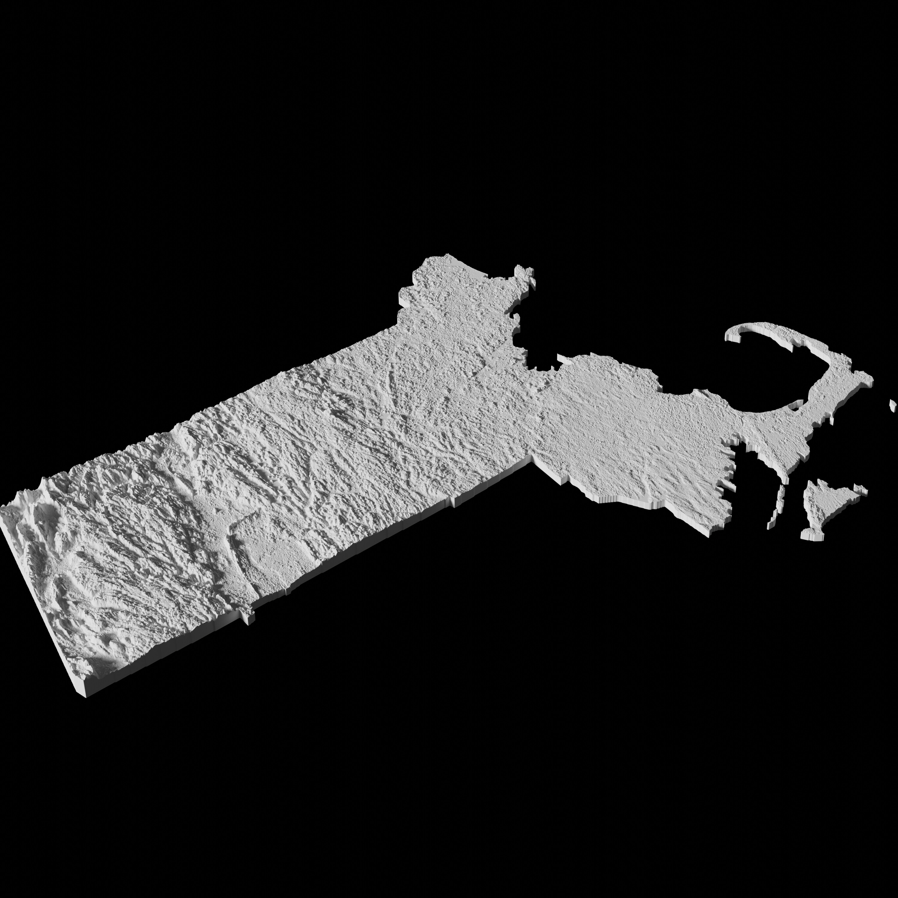USA State of Massachussetts Topographic Map - 3D Terrain by Codingry
