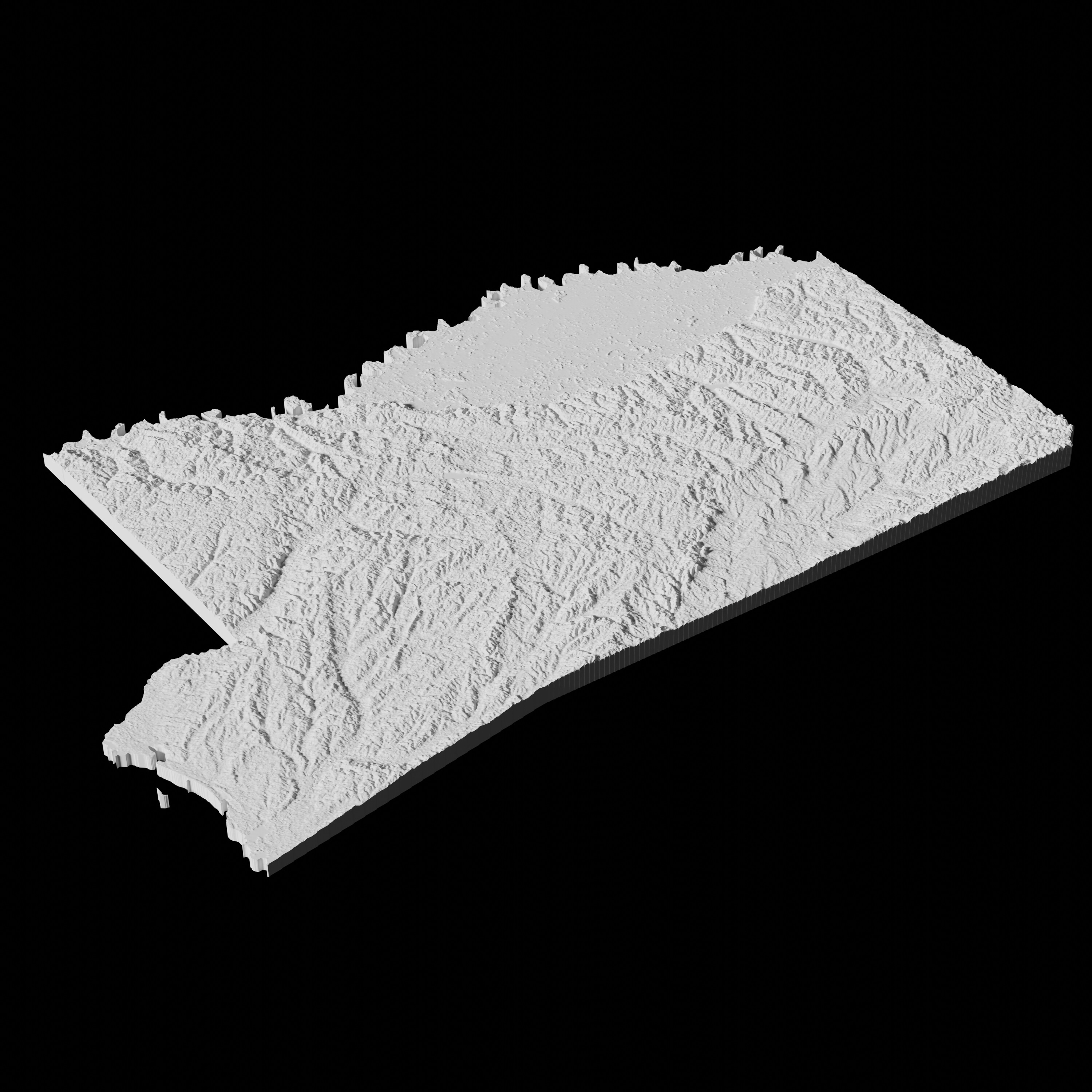USA State of Mississippi Topographic Map - 3D Terrain by Codingry