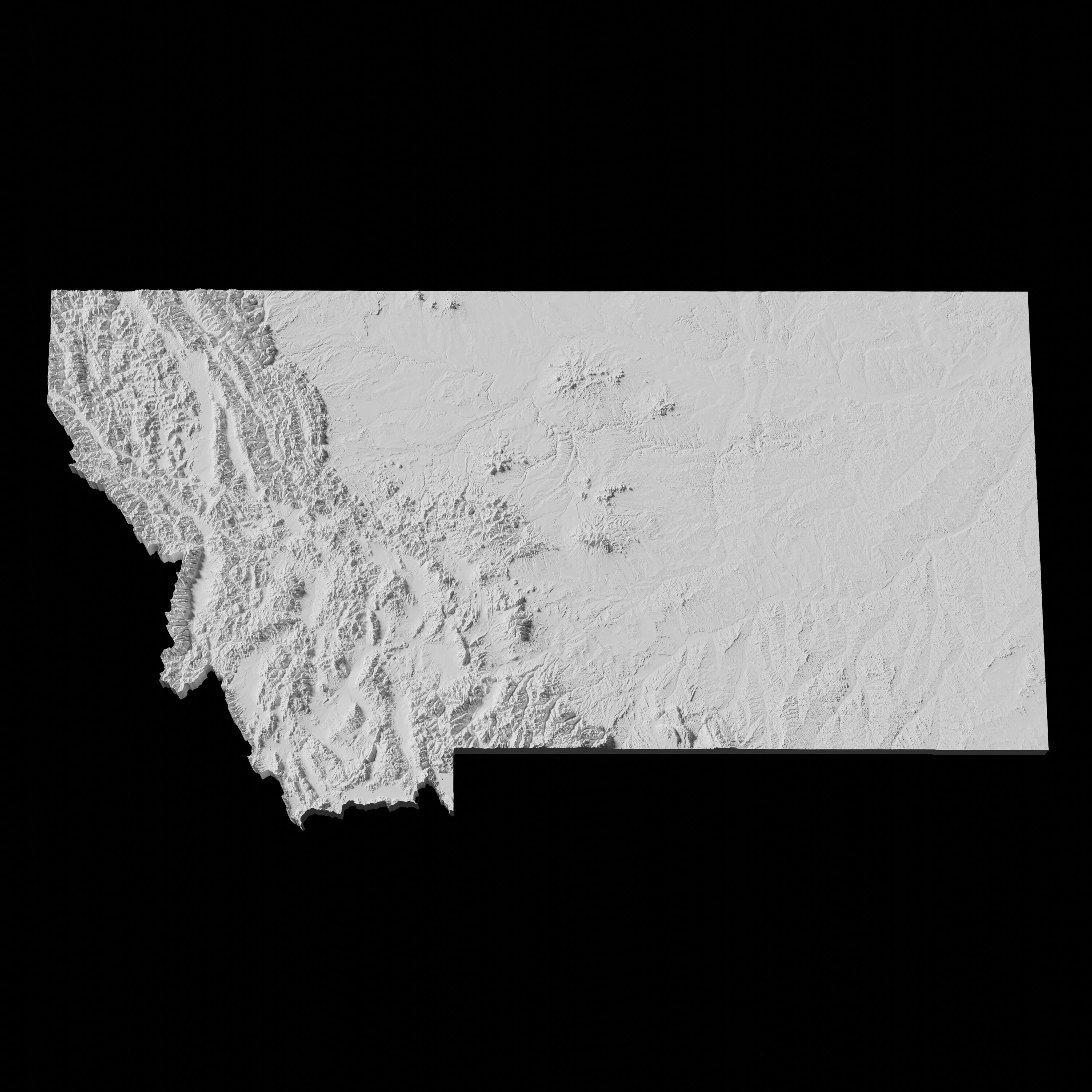 USA State of Montana Topographic Map - 3D Terrain by Codingry