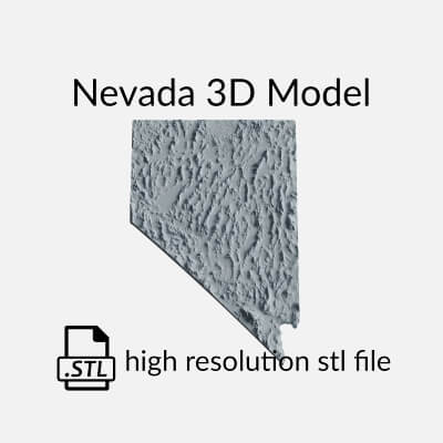 USA State of Nevada Topographic Map - 3D Terrain by Codingry