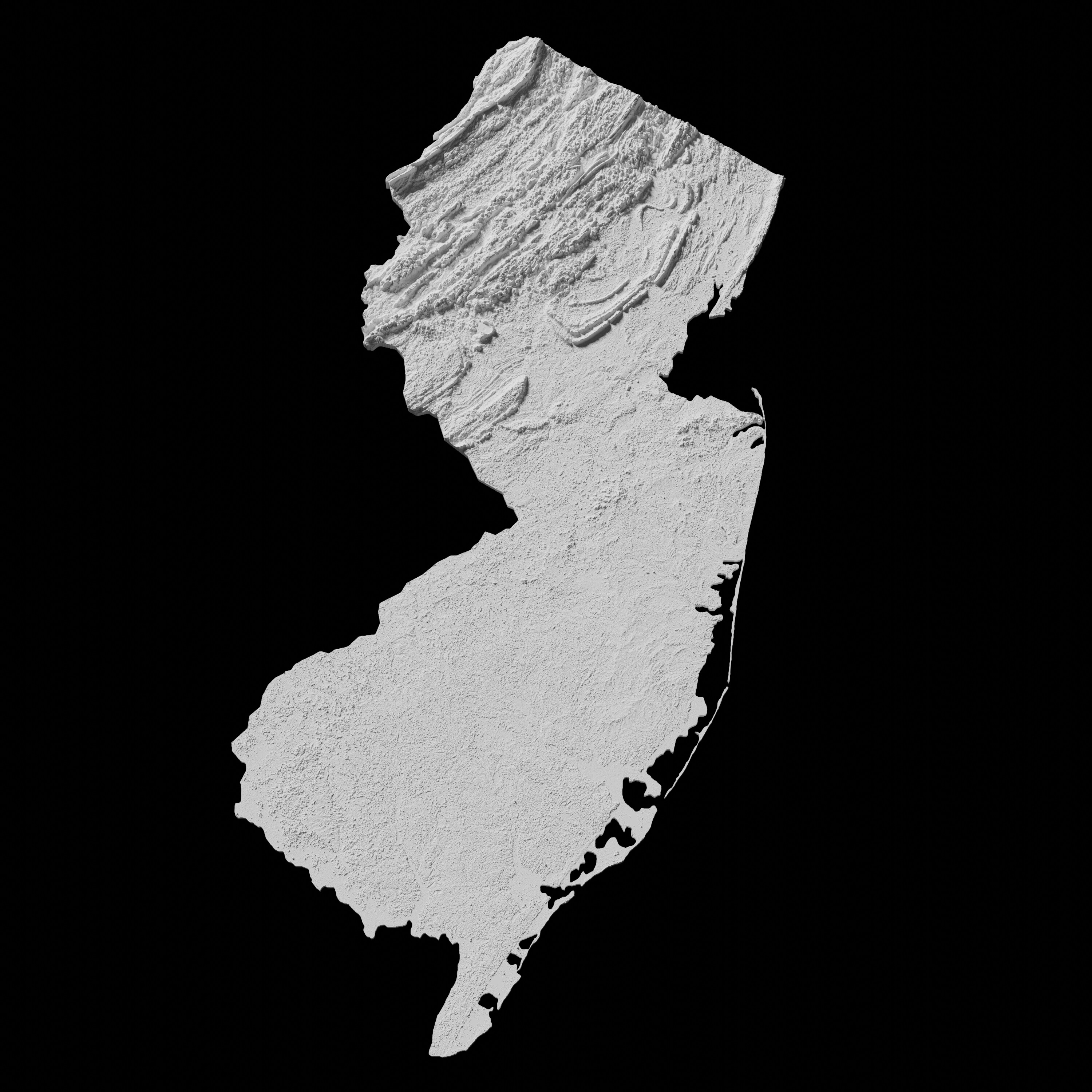 USA State of New Jersey Topographic Map - 3D Terrain by Codingry