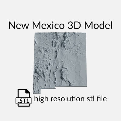 USA State of New Mexico Topographic Map - 3D Terrain by Codingry