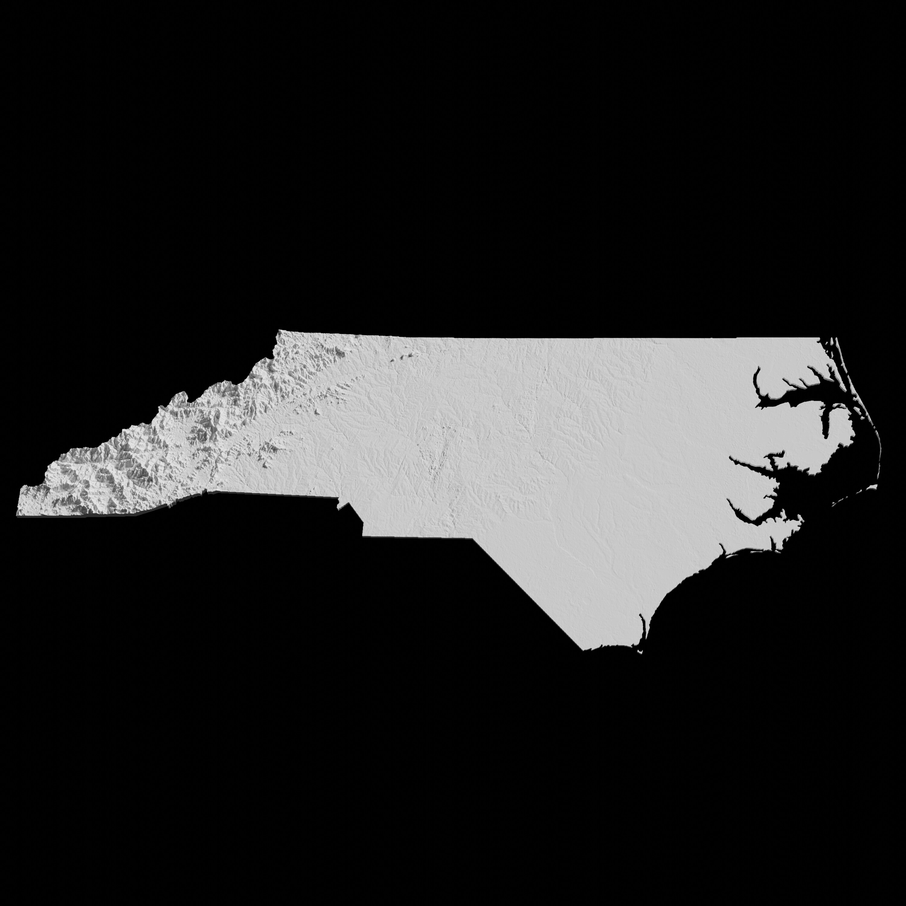 USA State of North Carolina Topographic Map - 3D Terrain by Codingry