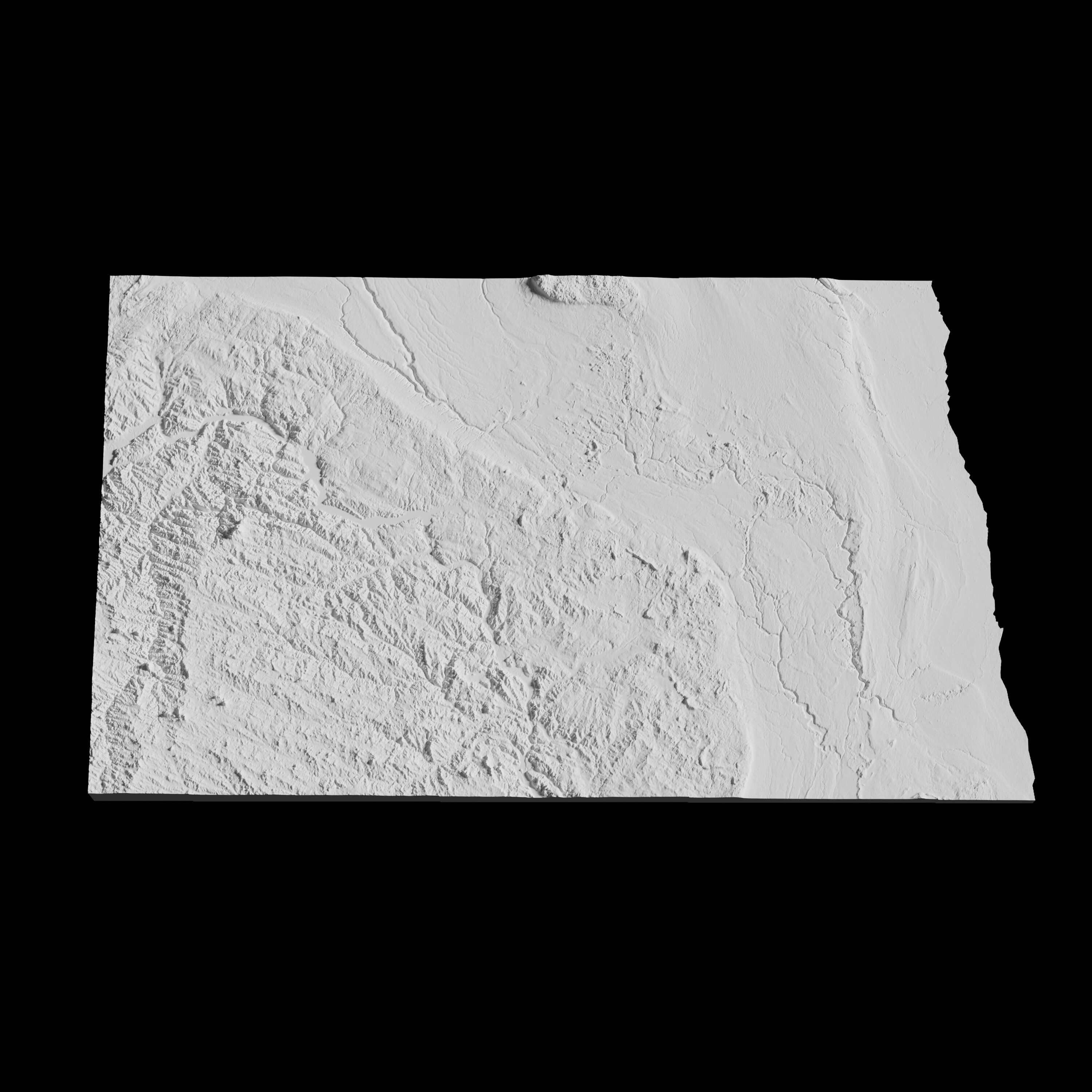 USA State of North Dakota Topographic Map - 3D Terrain by Codingry