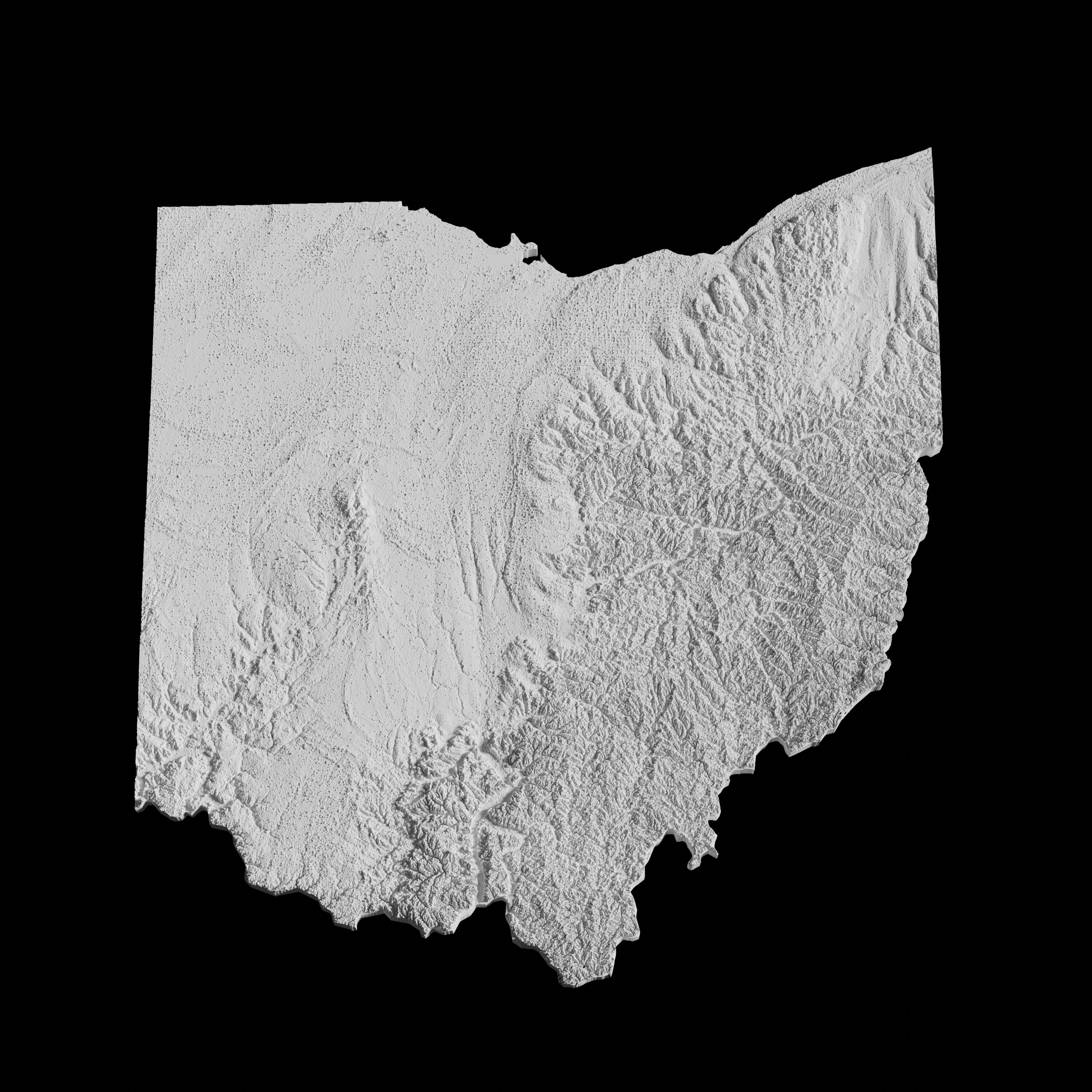 USA State of Ohio Topographic Map - 3D Terrain by Codingry