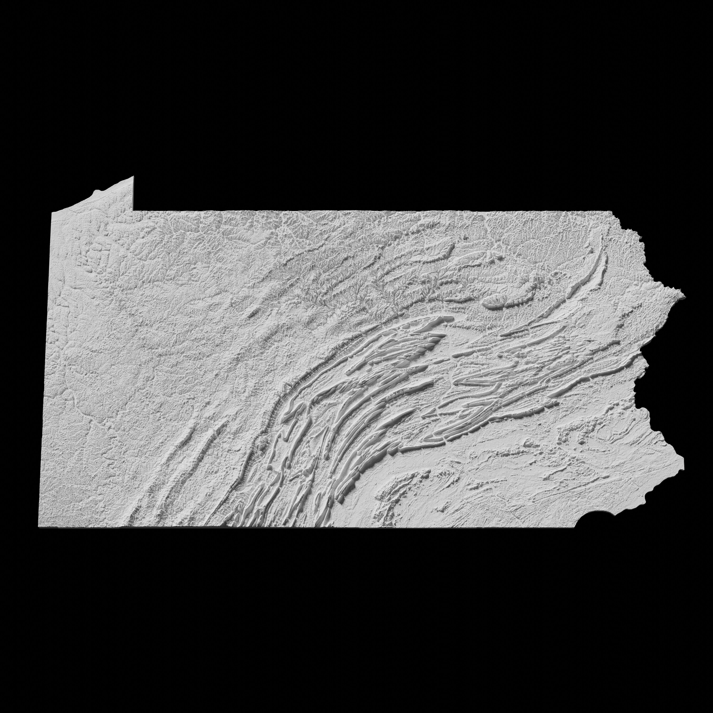USA State of Pennsylvania Topographic Map - 3D Terrain by Codingry