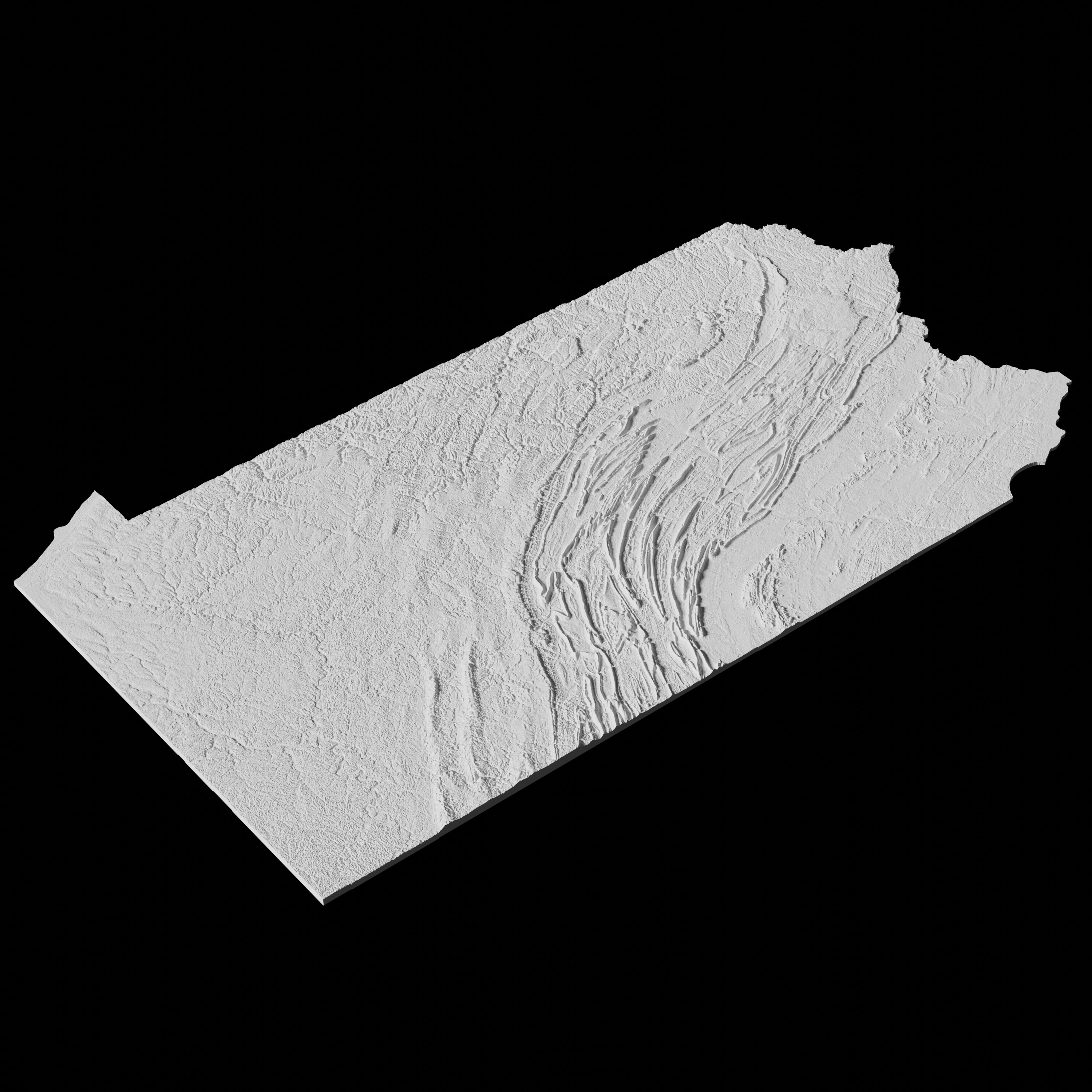 USA State of Pennsylvania Topographic Map - 3D Terrain by Codingry