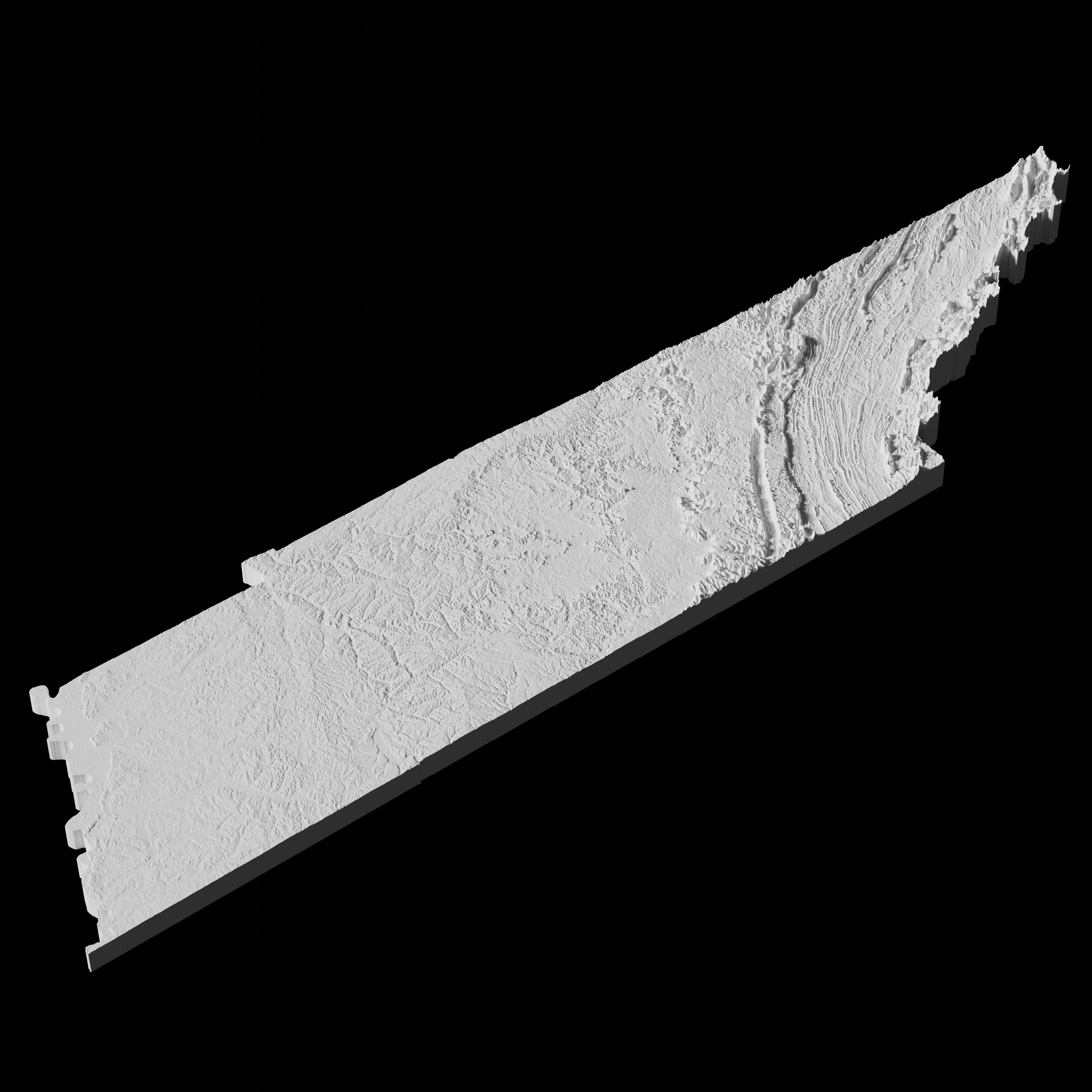 USA State of Tennessee Topographic Map - 3D Terrain by Codingry