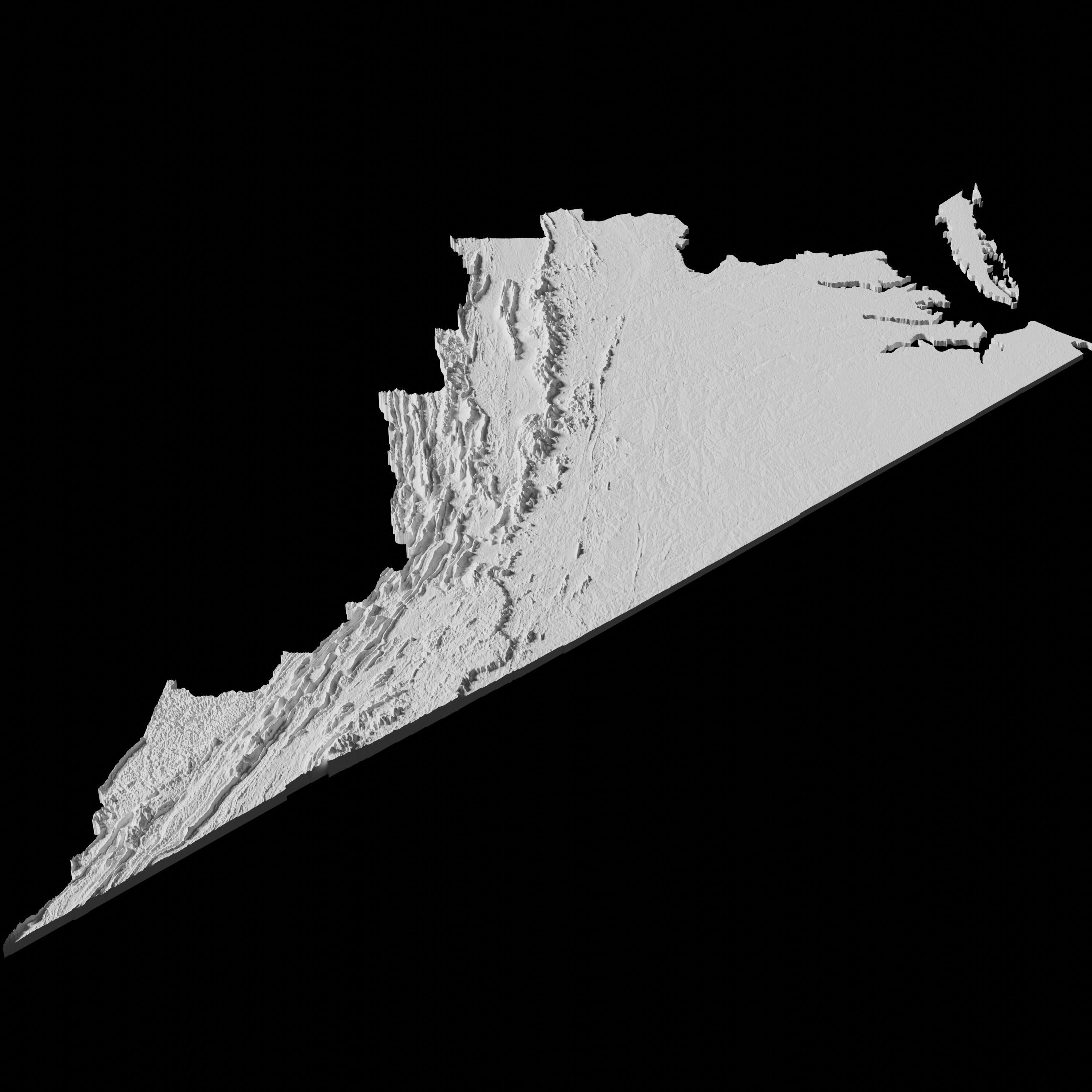 USA State of Virginia Topographic Map - 3D Terrain by Codingry