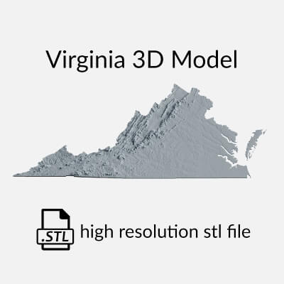 USA State of Virginia Topographic Map - 3D Terrain by Codingry