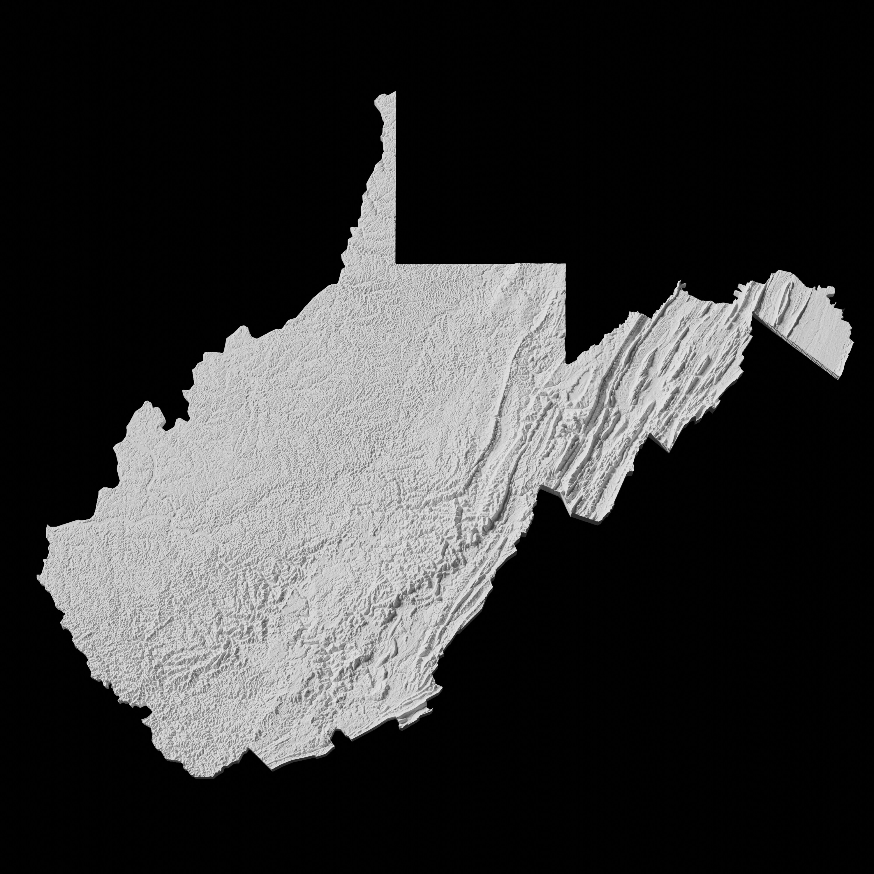 USA State of West Virginia Topographic Map - 3D Terrain by Codingry