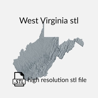 USA State of West Virginia Topographic Map - 3D Terrain by Codingry
