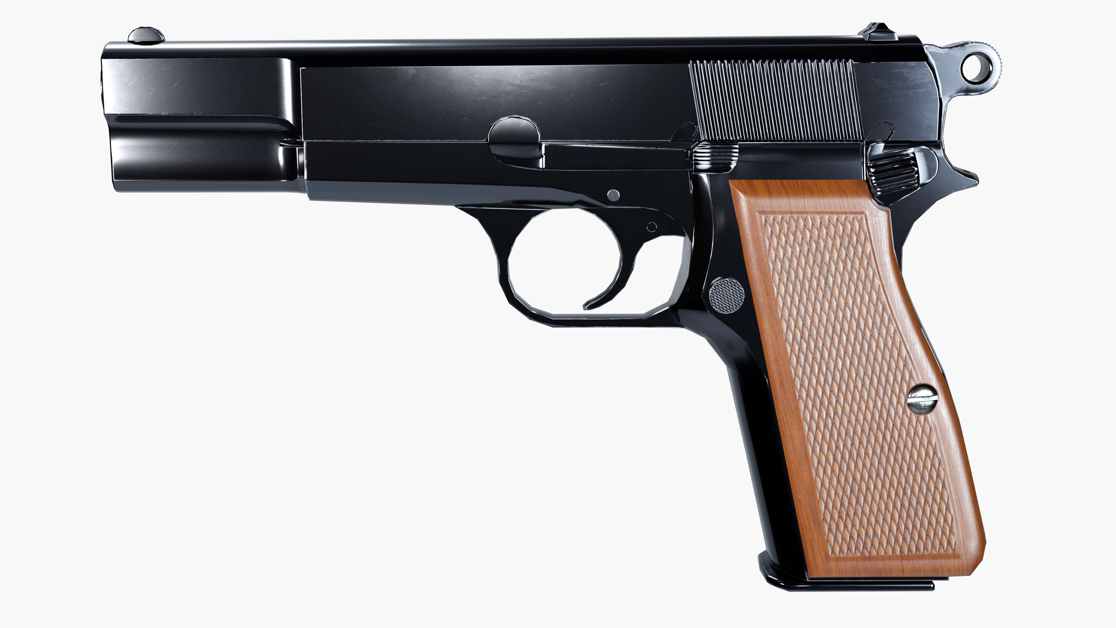 Hi-Power Pistol - Rigged 3D Model by Coeptum