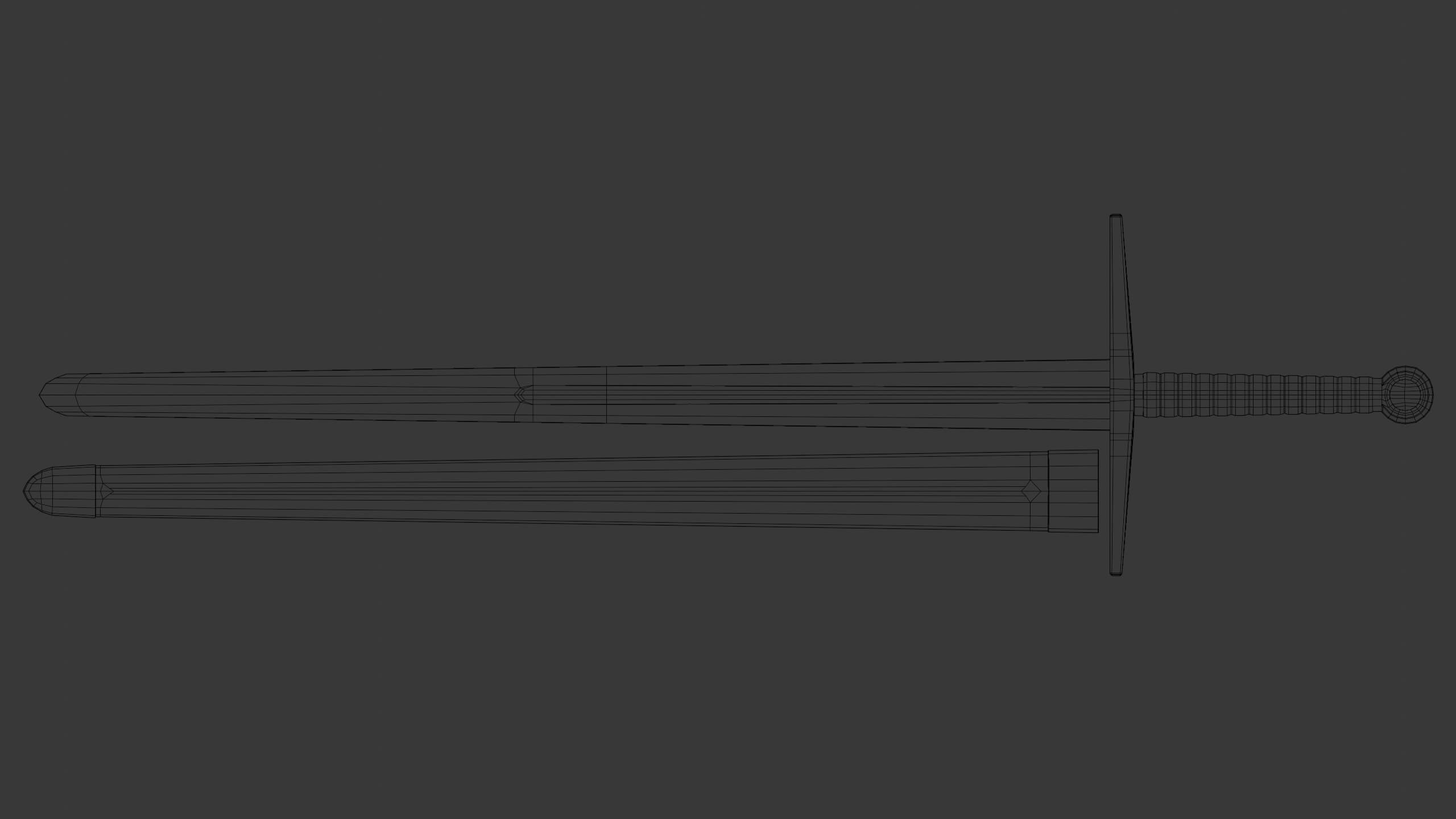 Longsword and Scabbard (5 Color Variants) - 3D Model by Coeptum