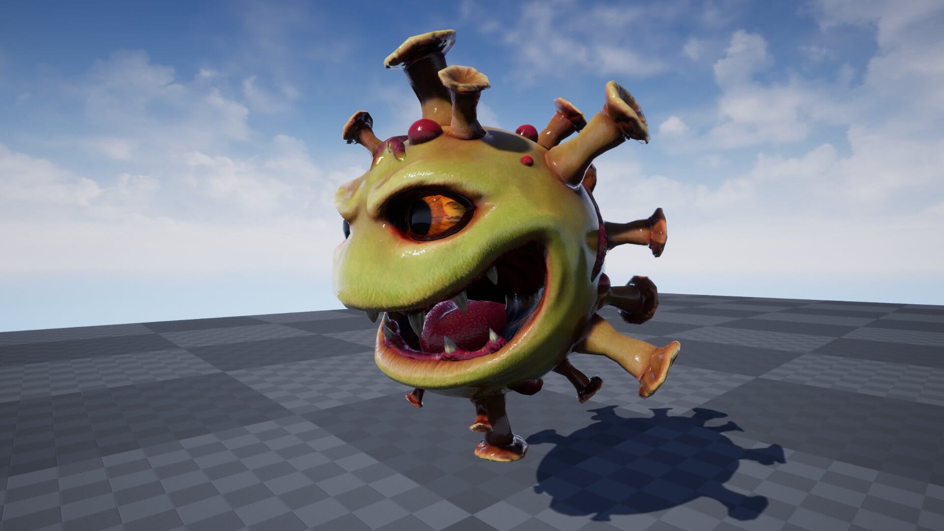 Virus Monster Head - 3D Model by Coffeemill