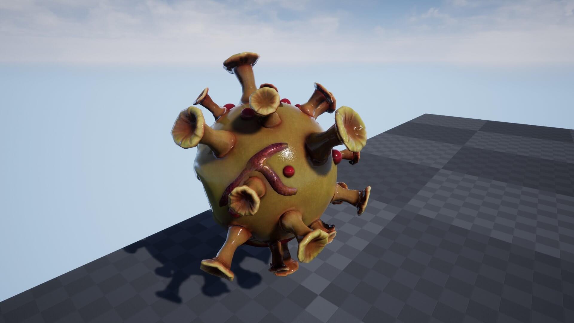 Virus Monster Head - 3D Model by Coffeemill