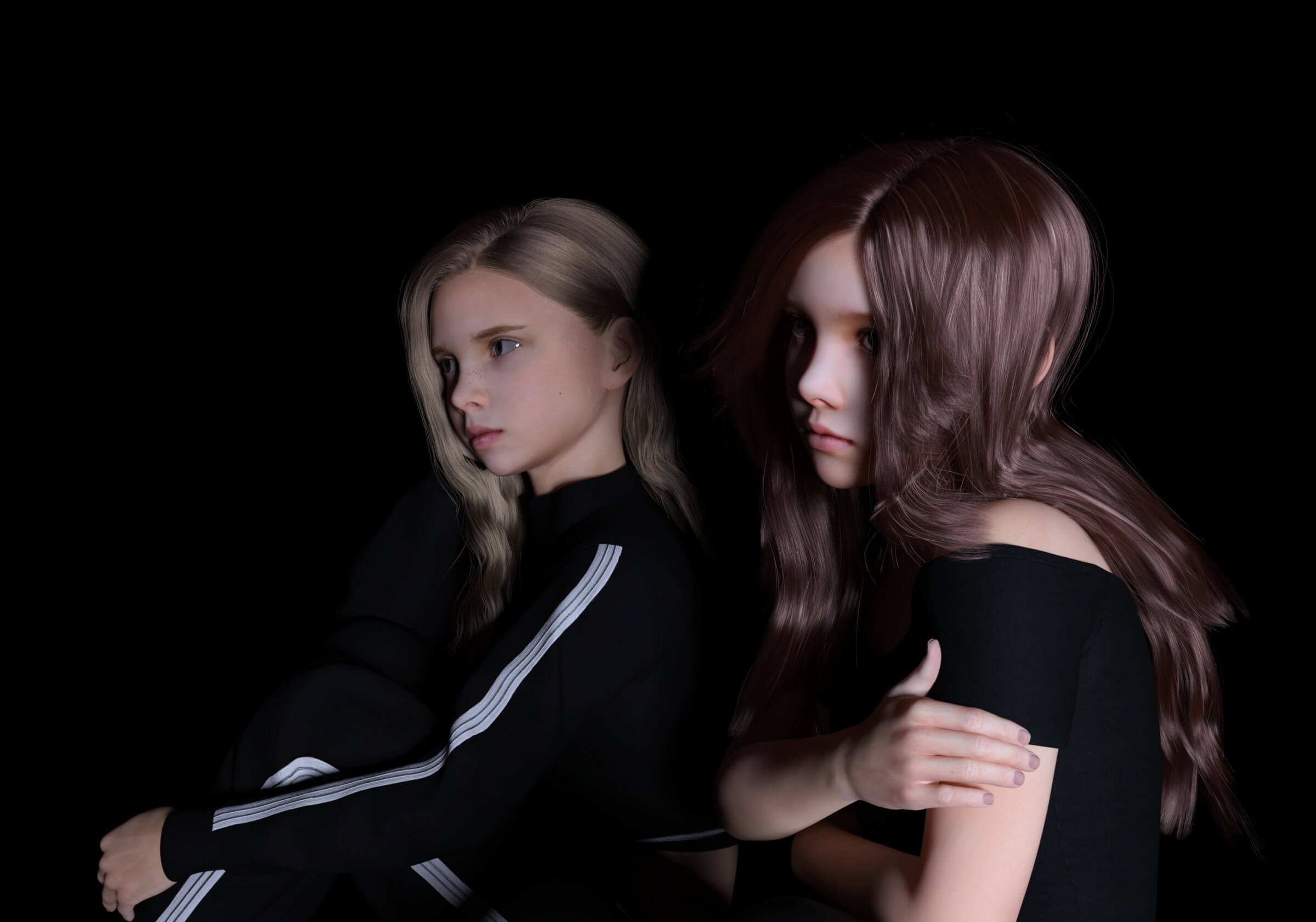 Amanda with her friend 3D Render, Digital Art by coltone