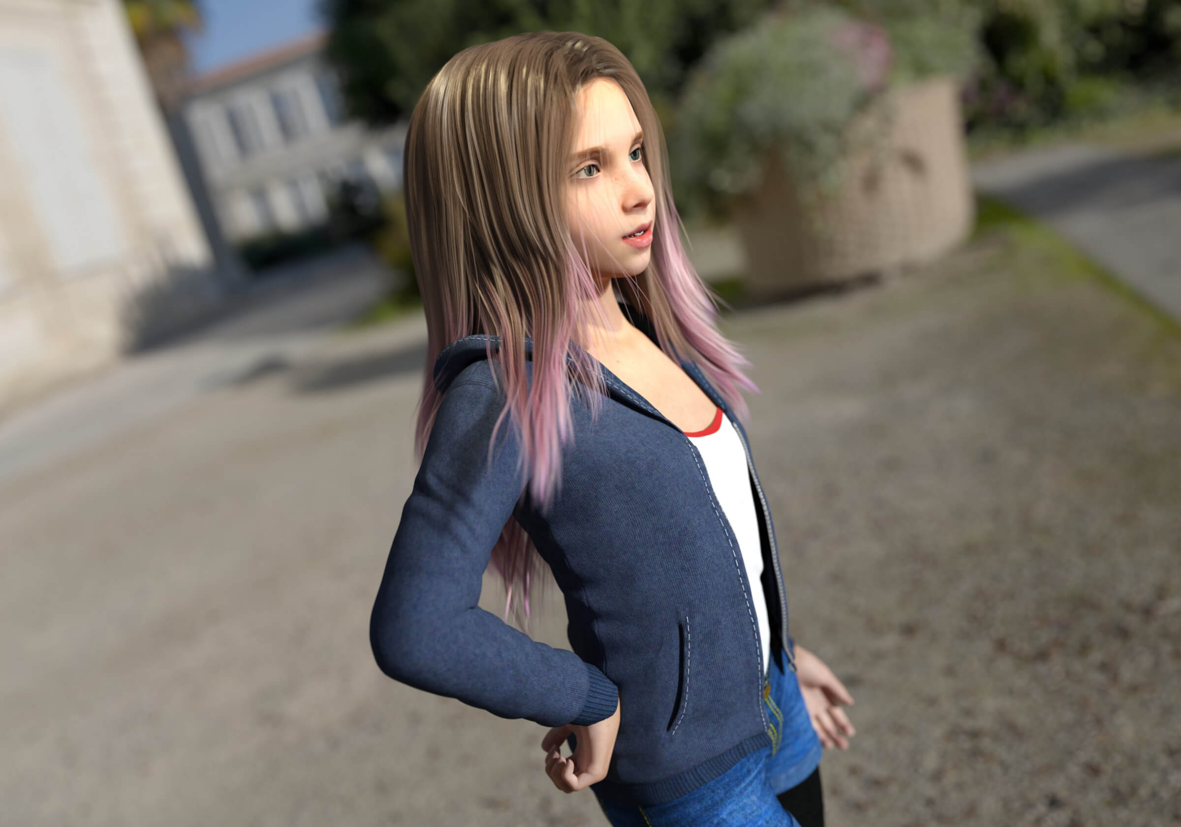 Portrait of happy Amanda 3D Render, Digital Art by coltone