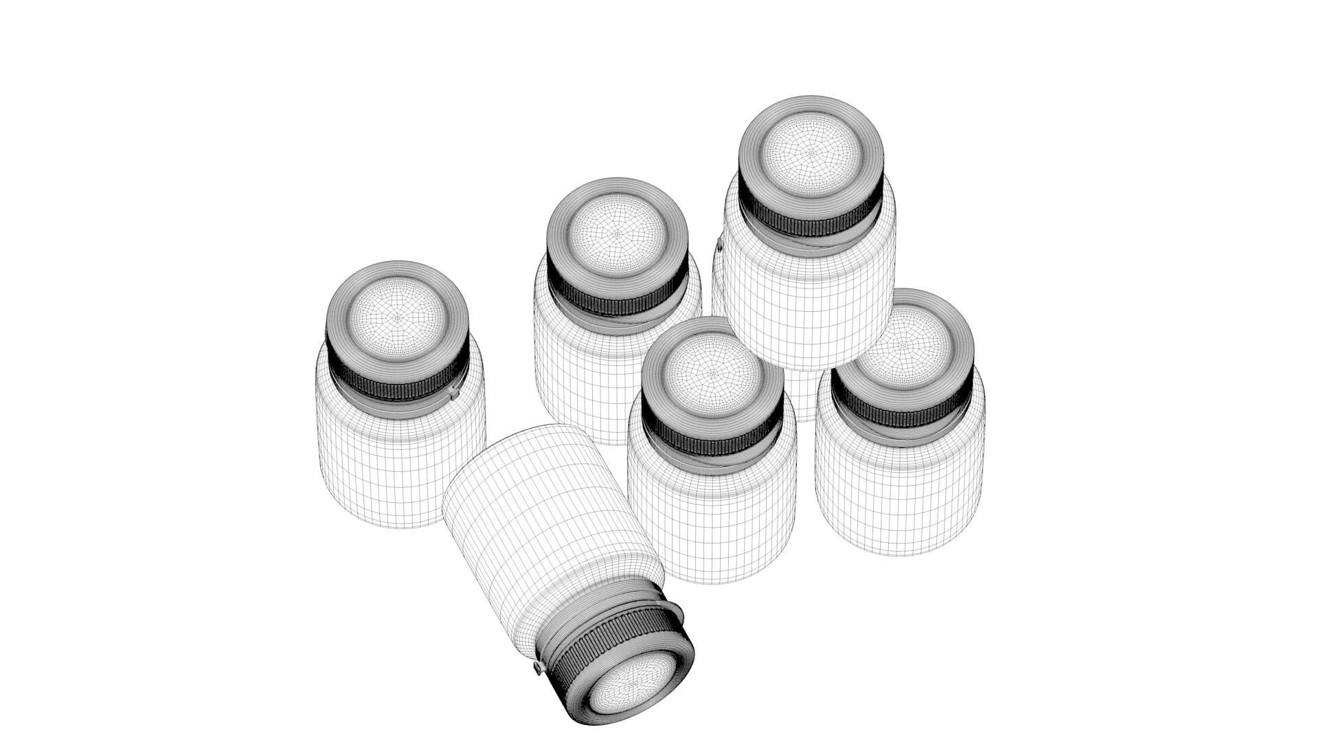 Gouache Color Paint Jars - 3D Model by coppermilk