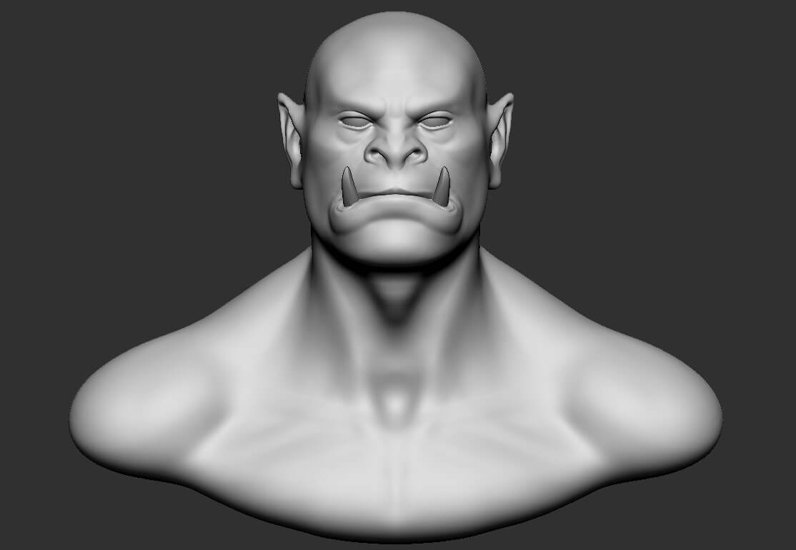 Basemesh Orc Head Male - 3D Model by cordalive