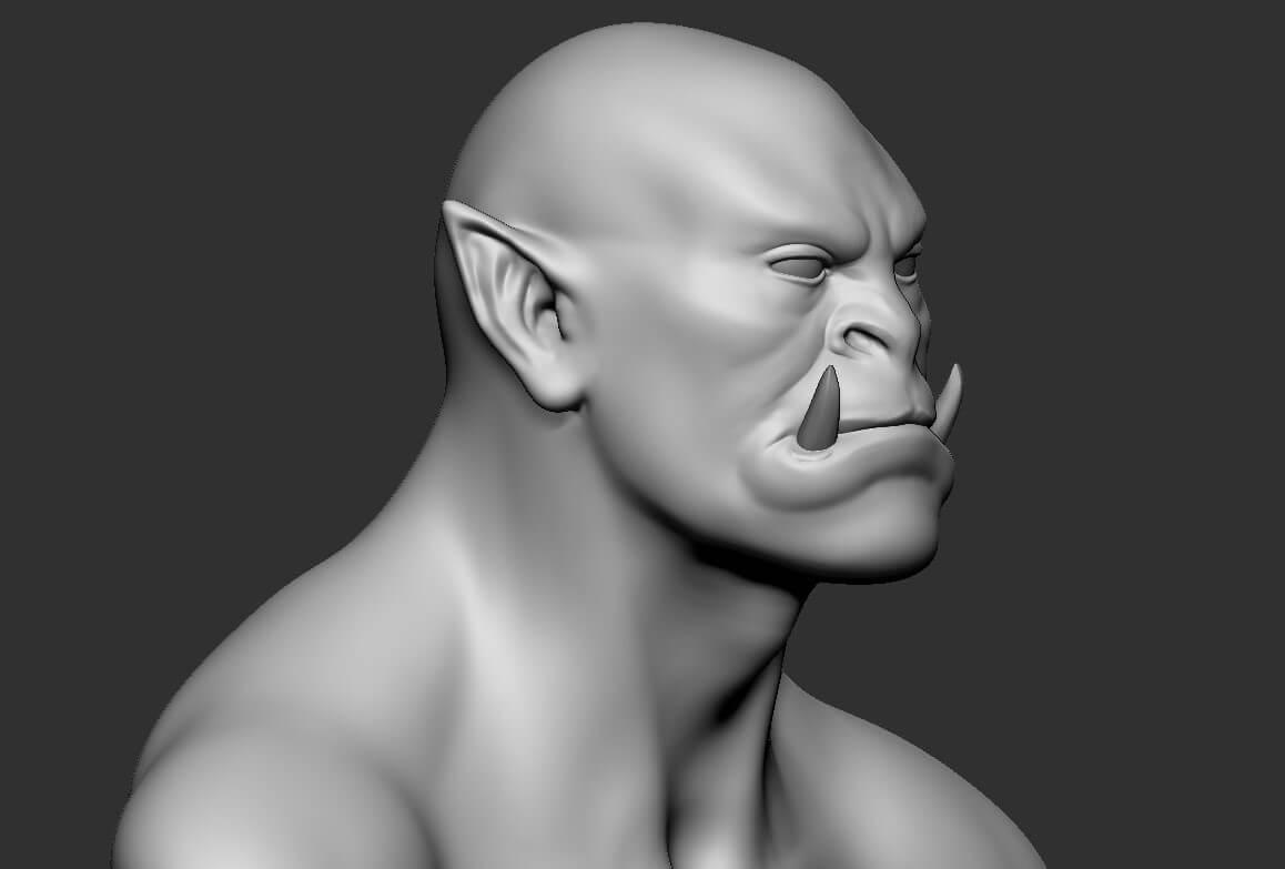 Basemesh Orc Head Male - 3D Model by cordalive