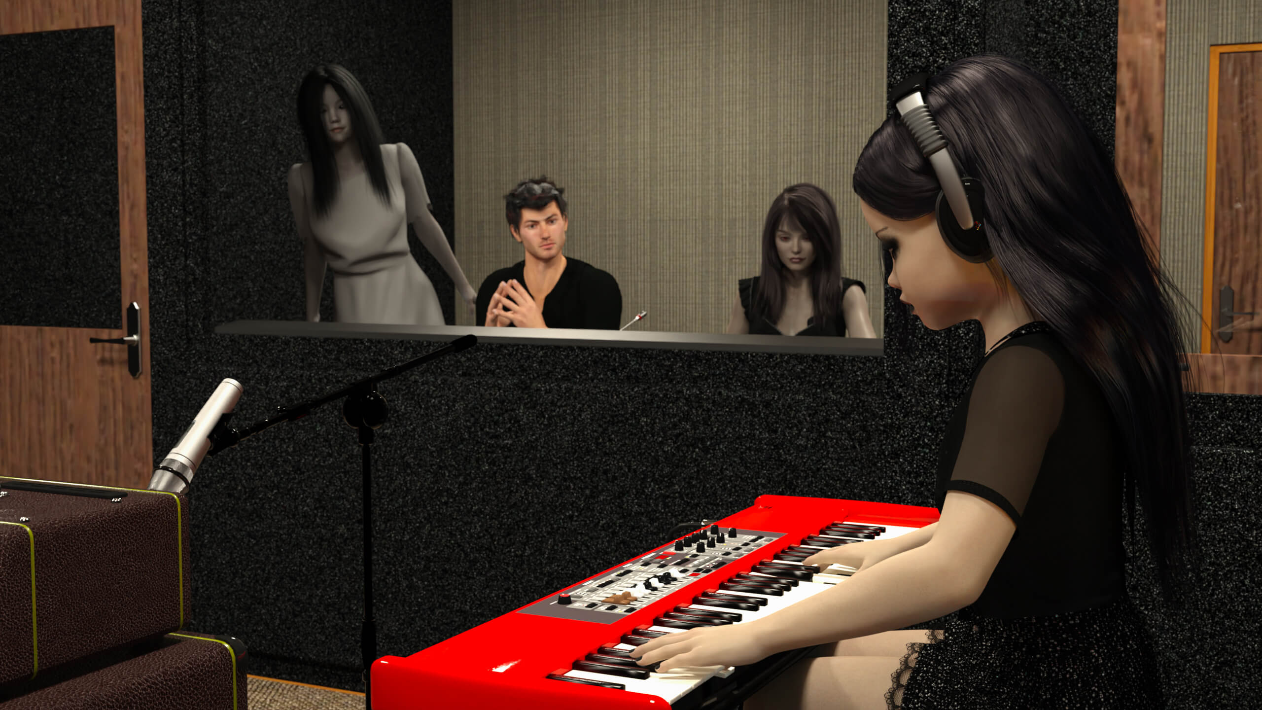 In the Recording Studio 3 3D Render, Digital Art by cosmicship