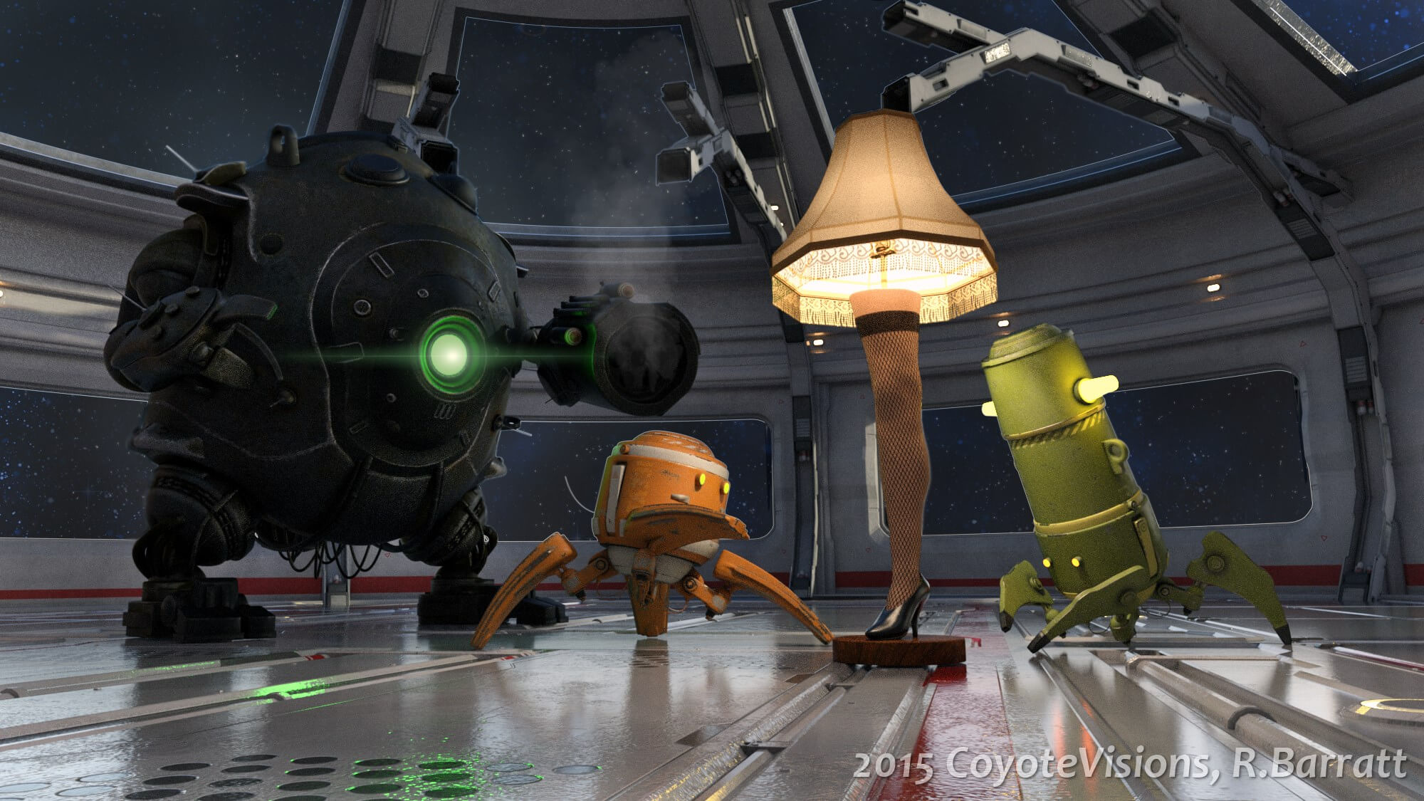 Strange Visitor 3D Render, Digital Art by coyotevision