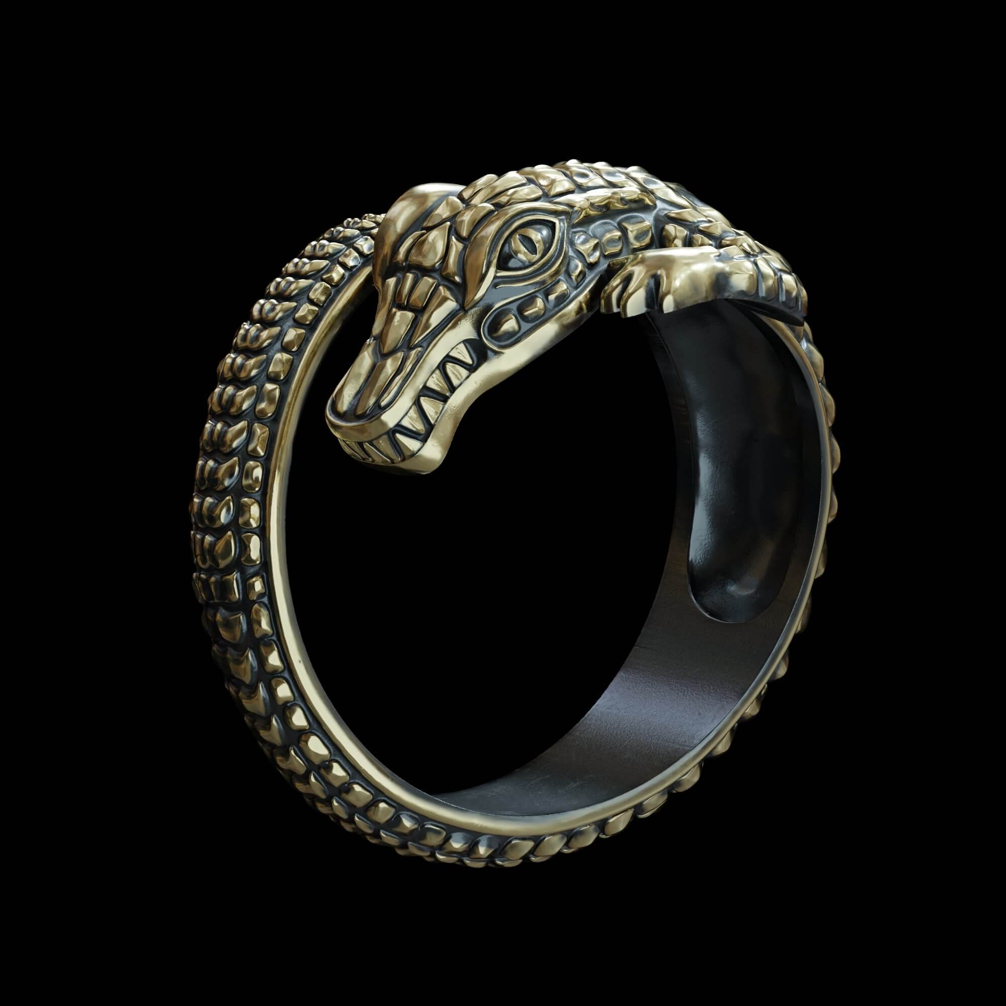 Crocodile Ring - 3D Model by craft3D