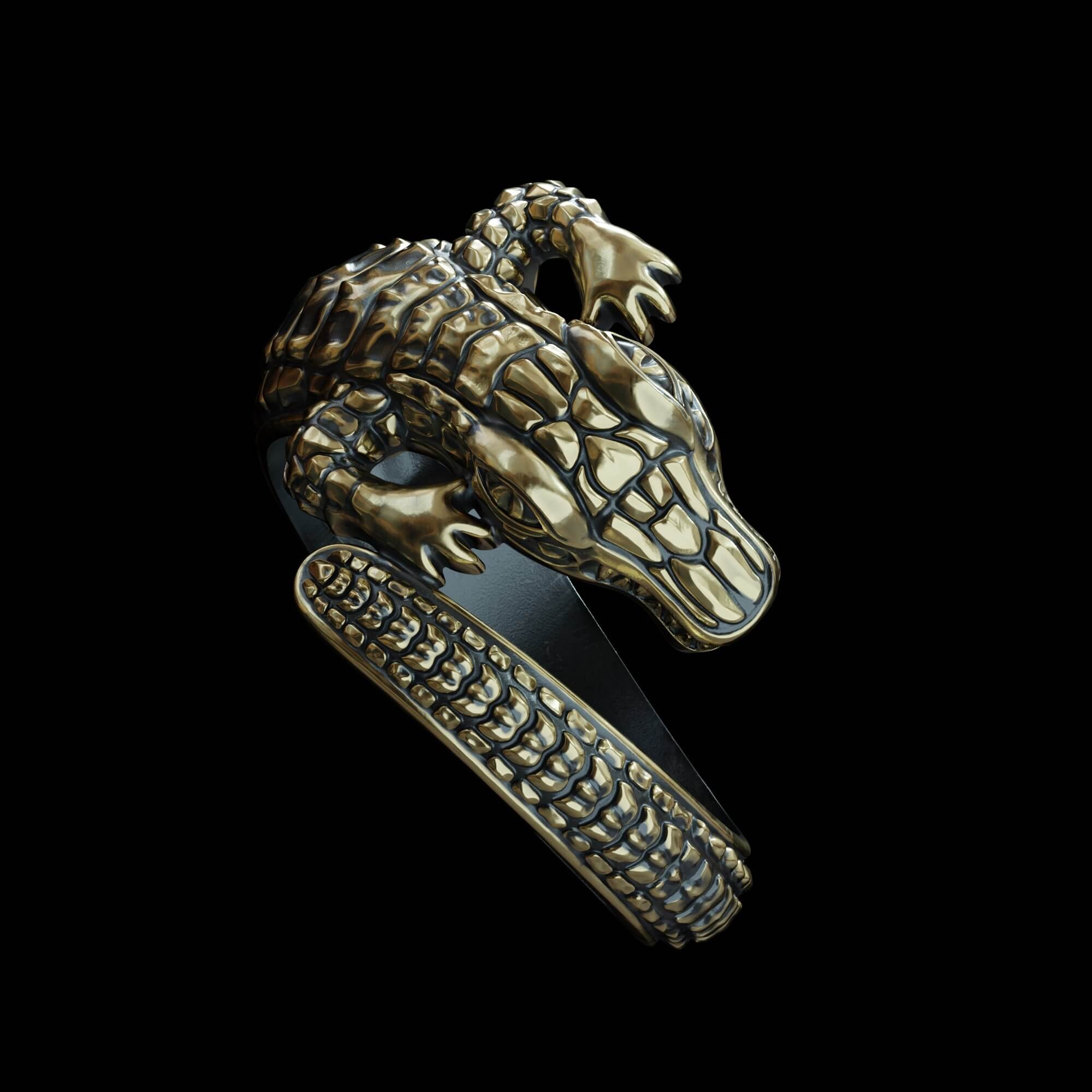 Crocodile Ring - 3D Model by craft3D