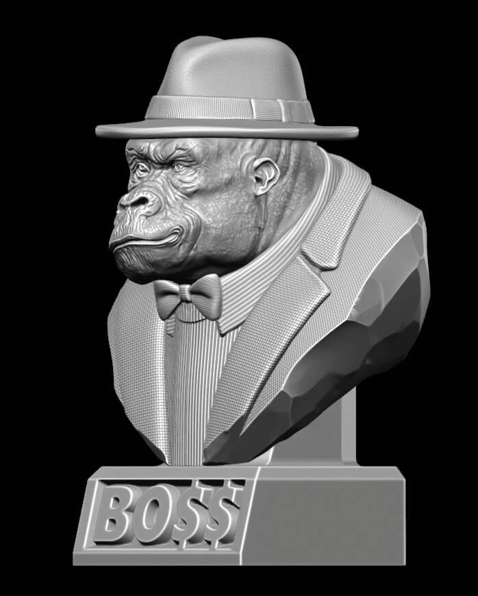 Gorilla Bust BOSS - 3D Model by craft3D