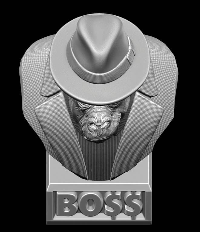 Gorilla Bust BOSS - 3D Model by craft3D