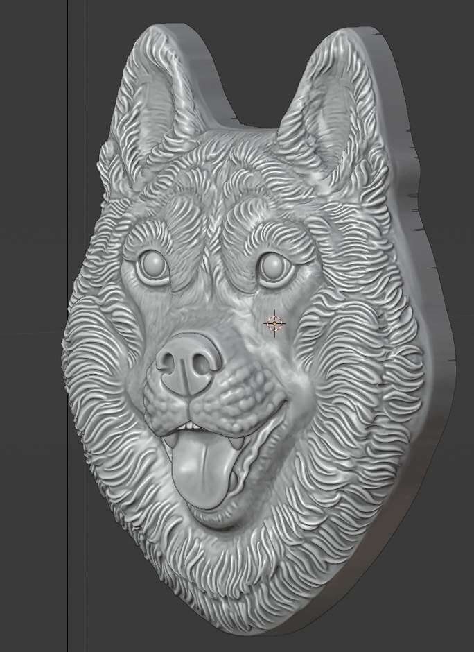 Head Husky Lucky - 3D Model by craft3D