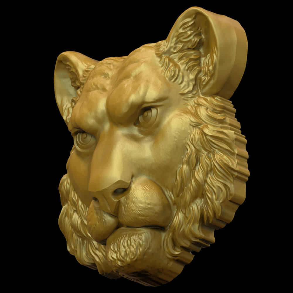 Tiger Head - 3D Print Model by craft3D