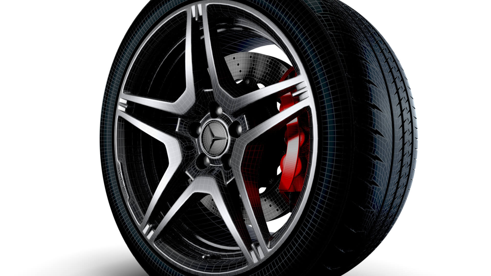 AMG Iv Twin Spoke Wheel - 3D Model by Creative Idea Studio