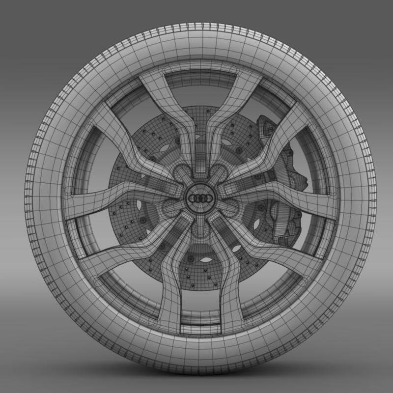 Audi R8 V10 Spyder 2013 Wheel - 3D Model by Creative Idea Studio