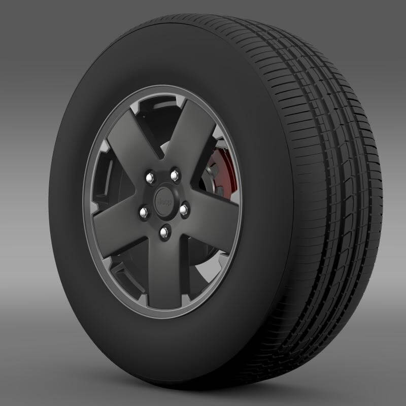 Jeep Wrangler Black Wheel - 3D Model by Creative Idea Studio