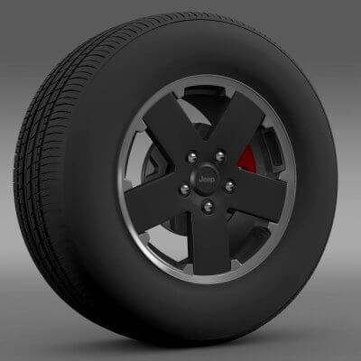 Jeep Wrangler Black Wheel - 3D Model by Creative Idea Studio