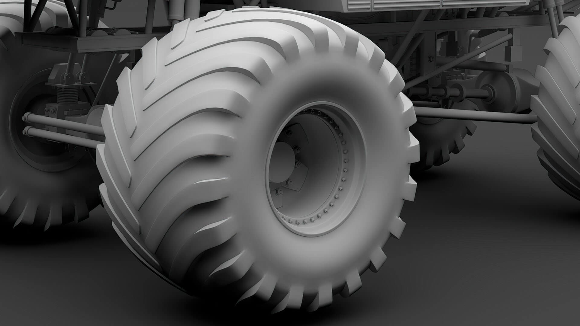 Monster Truck School Bus Wheel - 3D Model by Creative Idea Studio