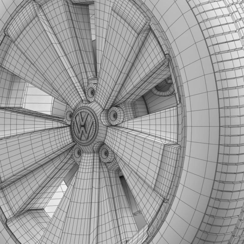 VW Beetle Turbo 2012 Wheel - 3D Model by Creative Idea Studio