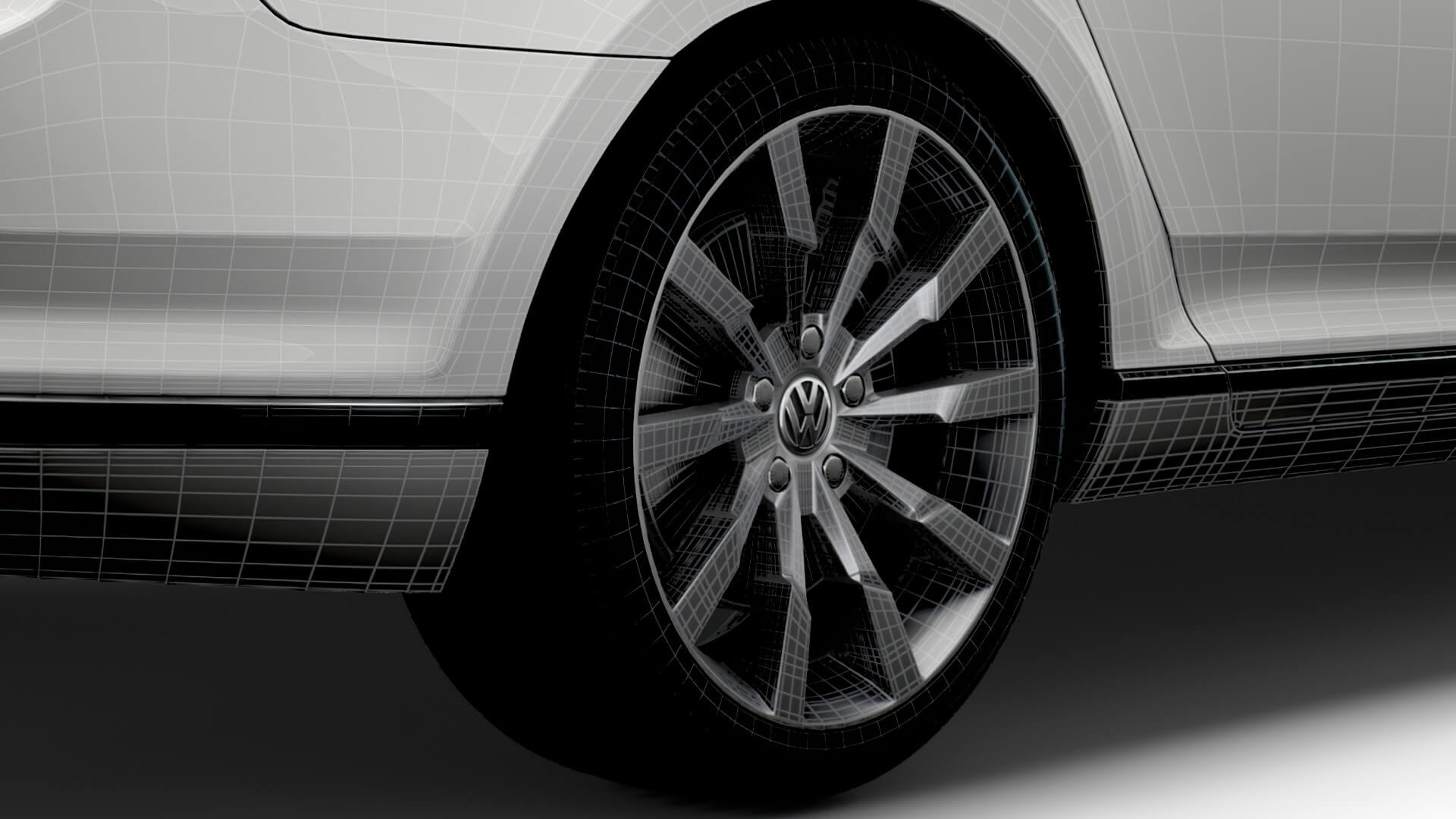 VW Passat Highline B8 2019 Wheel - 3D Model by Creative Idea Studio