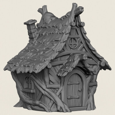 Old Hut Print Ready 3D Model by creativegameshop