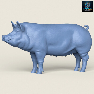 Pig Print Ready 3D Model by creativegameshop