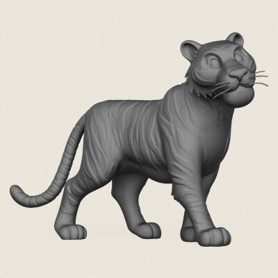 Tiger Toy Print Ready 3D Model by creativegameshop