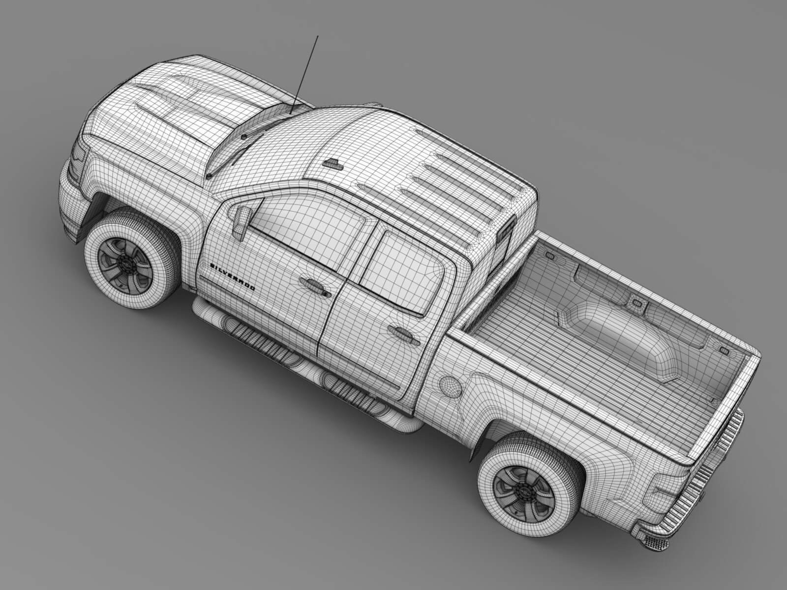 Chevrolet Silverado LTZ Double Cab GMTK2 Standart Box 2016 - 3D Model ...
