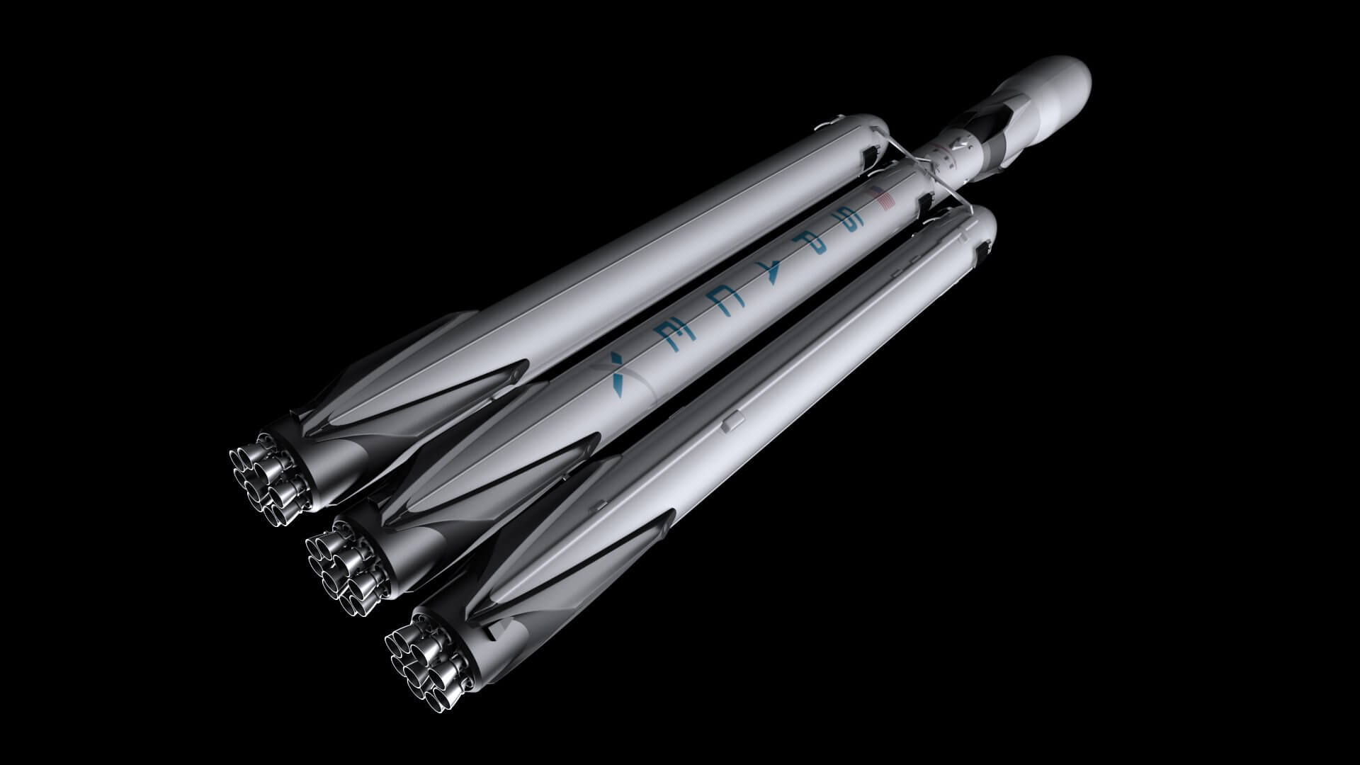 Falcon Heavy V1.2 Rocket - Fully Reusable 3D Model by Creator 3D