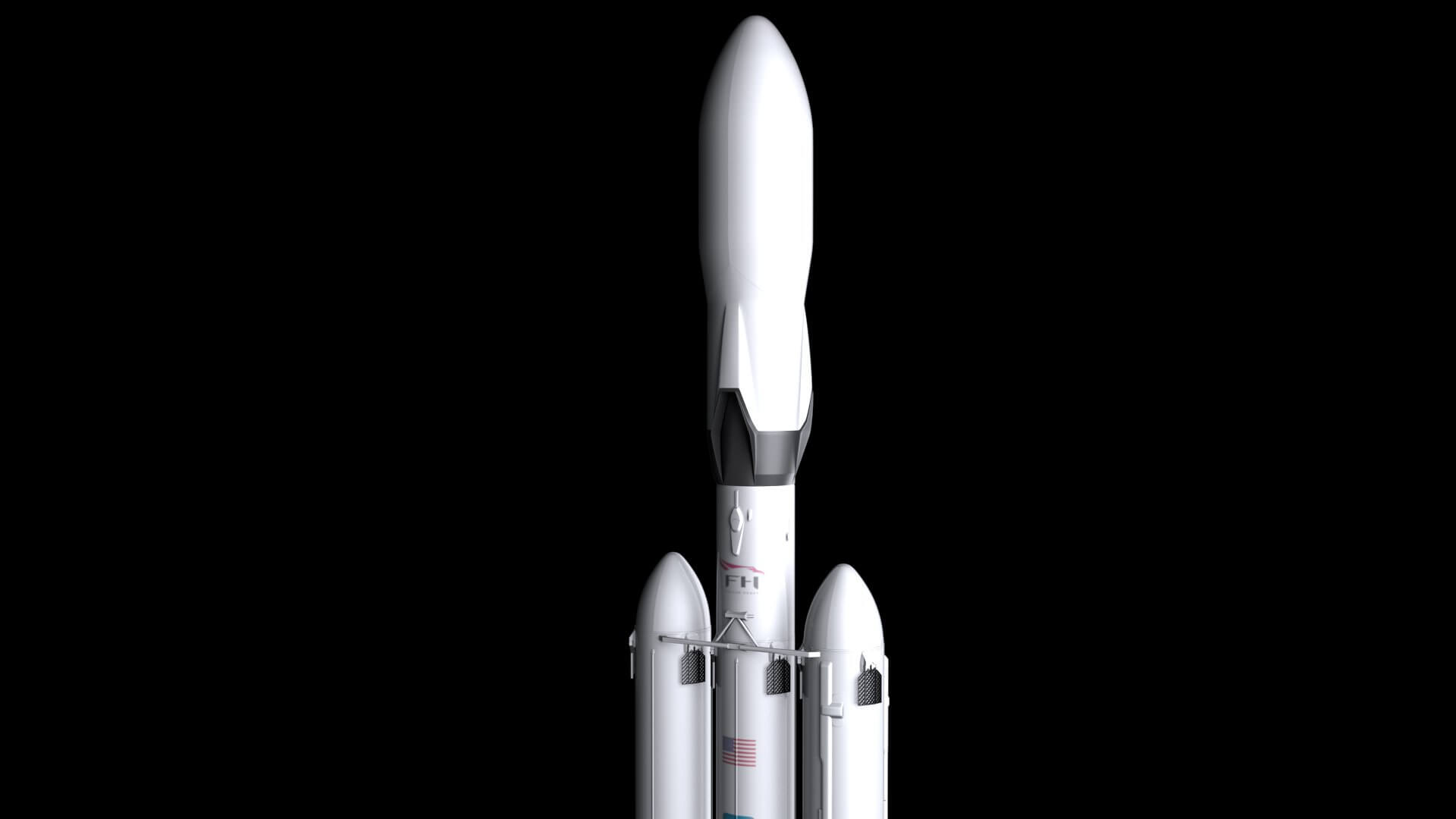 Falcon Heavy V1.2 Rocket - Fully Reusable 3D Model by Creator 3D